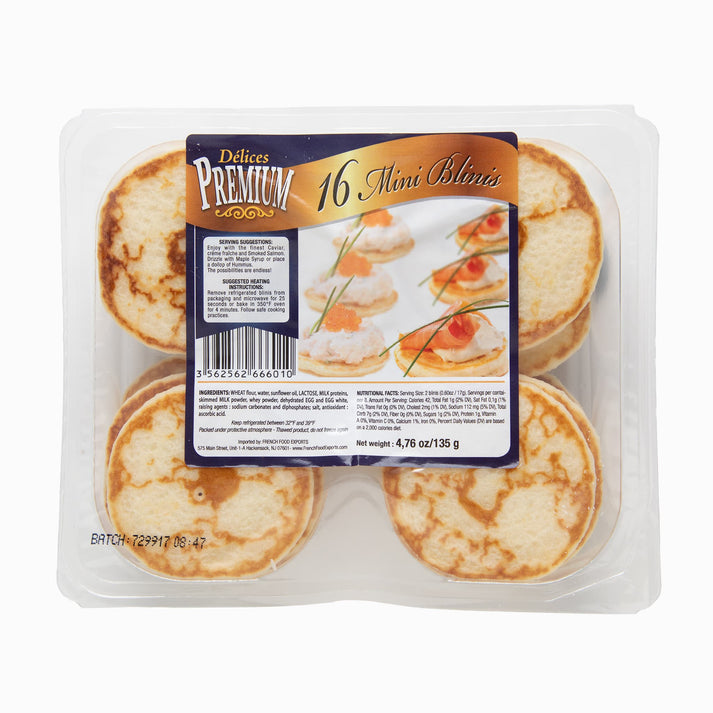 16 Mini Blinis (French-style) 4.76 oz – Black Caviar USA