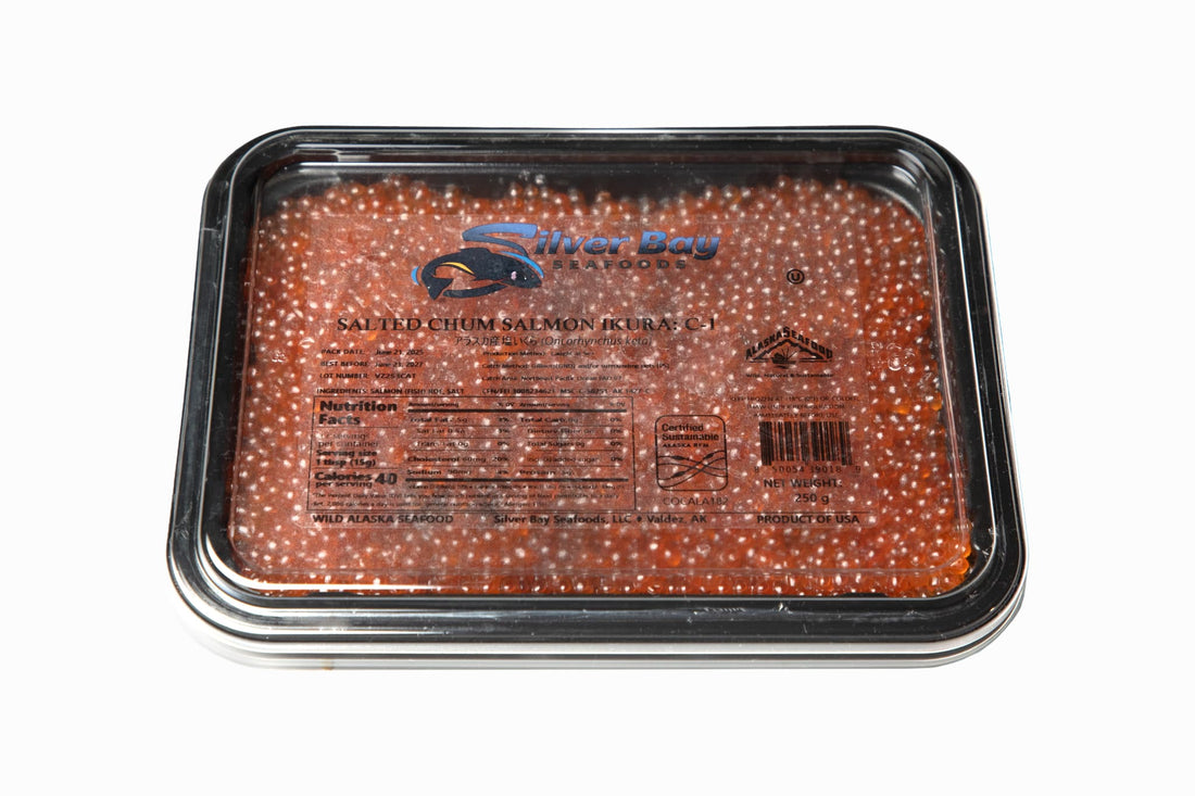 Wild Alaskan Chum Salmon Red Caviar Silver Bay (Grade 1) 8.8 oz / 250g ...